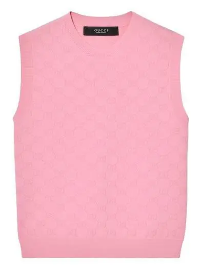 Gucci Gg Jacquard Vest - Pink