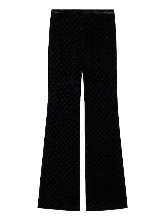 Gucci Gg Stretch Devoré Velvet Pants - Black