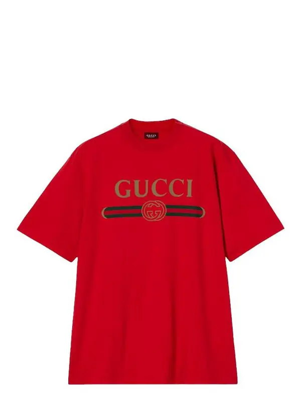 Gucci Silk Blend Jersey T-shirt With Print - Red