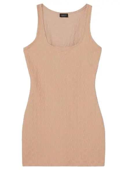 Gucci Gg Jersey Jacquard Dress - Beige
