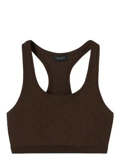 Gucci Gg Jersey Jacquard Top - Brown