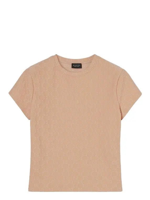Gucci Gg Jersey Jacquard T-shirt - Beige