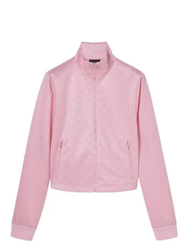 Gucci Gg Jersey Jacquard Zip Jacket - Pink