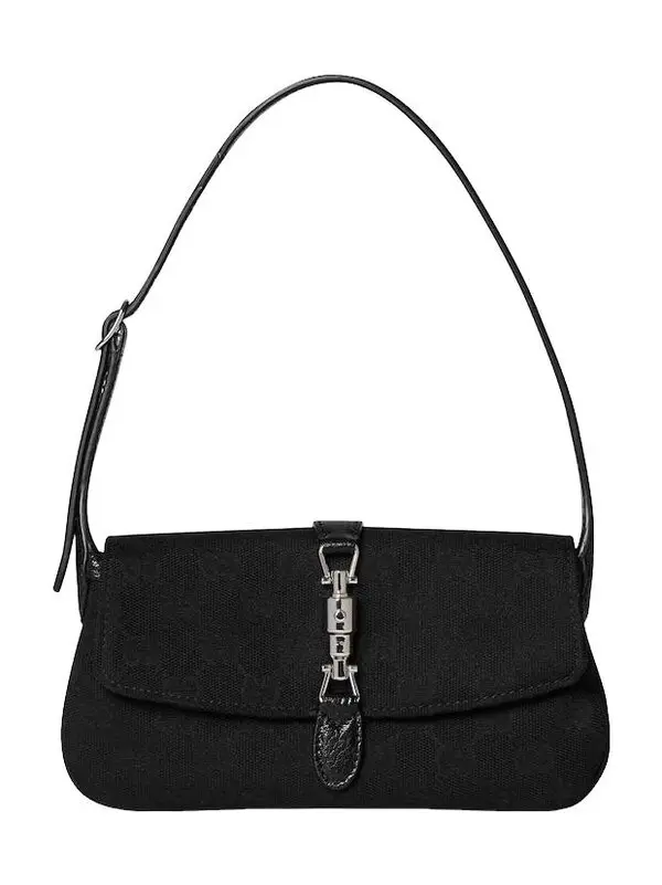 Gucci Jackie Small Shoulder Bag Gg Canvas - Black