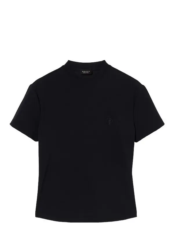 Gucci Rayon Jersey T-shirt With Embroidery - Black