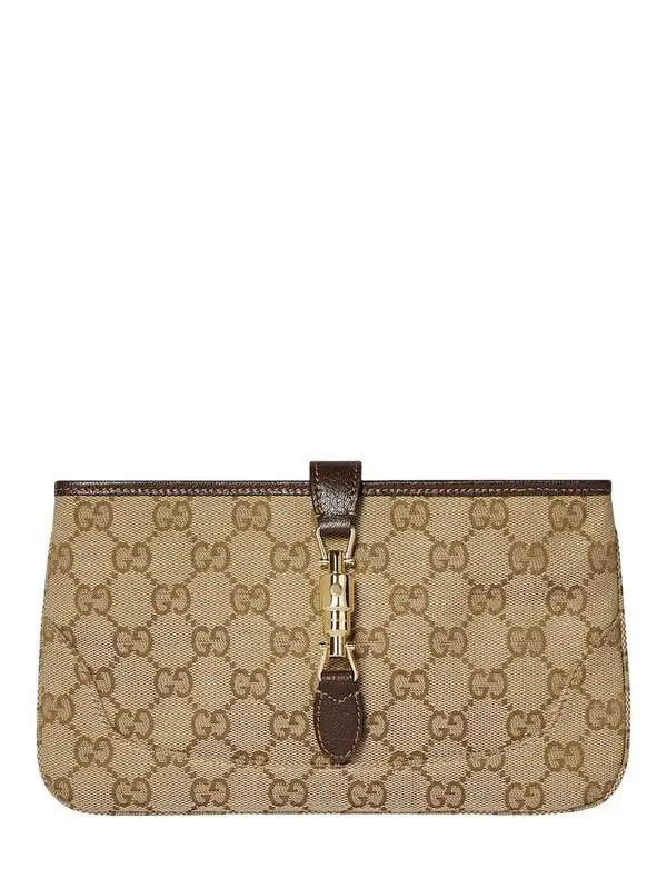 Gucci Jackie Small Pouch Gg Canvas - Beige
