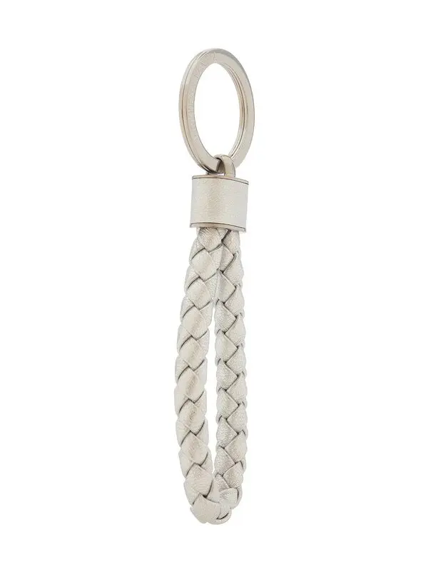 Bottega Veneta Intrecciato Keyring - Silver