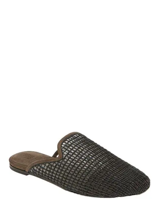 Brunello Cucinelli Monili Grid Mesh Mule - Black