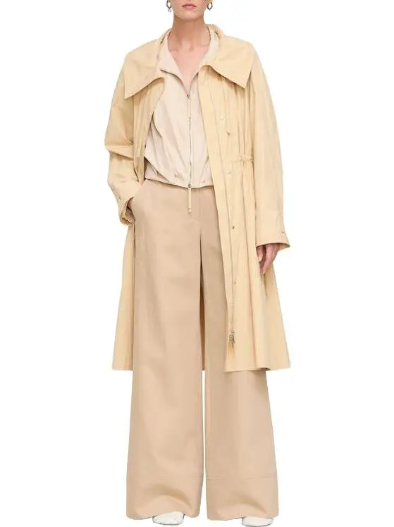 Lafayette 148 New York Travel Cotton Trench Coat - Halo Yellow