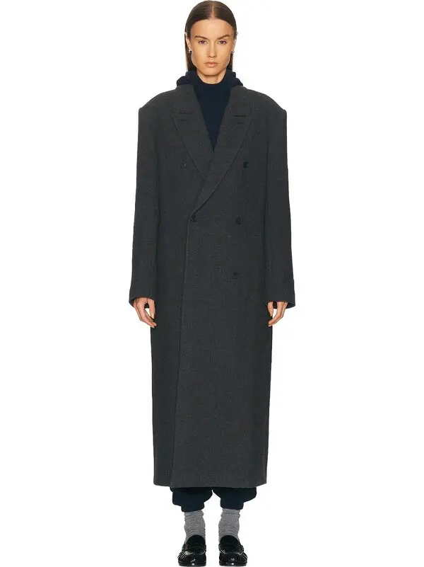 EAVES Sif Manteco Wool Coat - Dark Grey