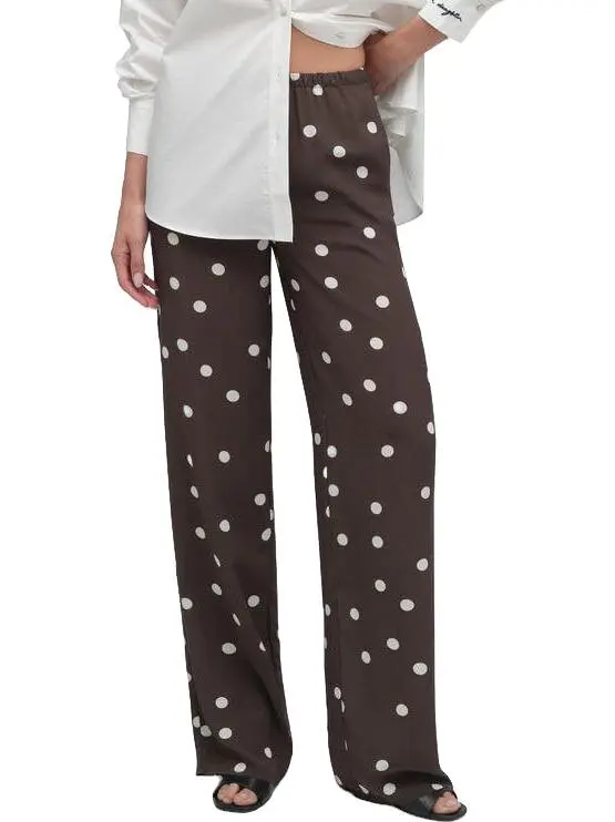 FAVORITE DAUGHTER Effortless Viscose Pants - Espresso Polka Dot