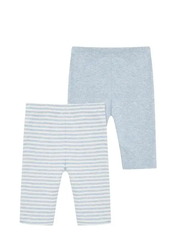 LITTLE ME Bear Assorted 2-pack Cotton Pants - Blue