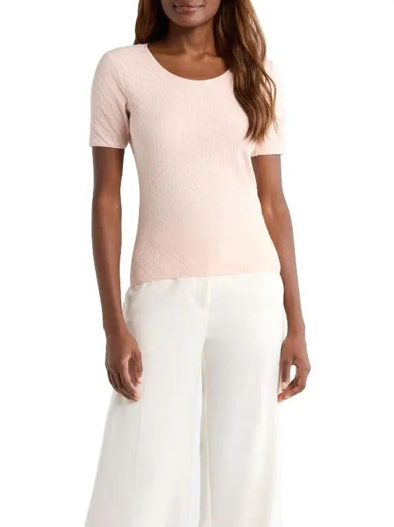 Emporio Armani Jacquard Knit Top - Light Pink
