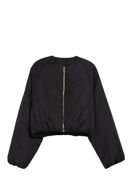 Alaïa Plié Collarless Bomber Jacket - Noir Alaia