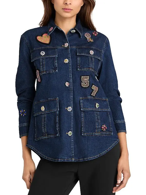 Cinq À Sept Retro Love Denim Vera Jacket - Abyss Multi