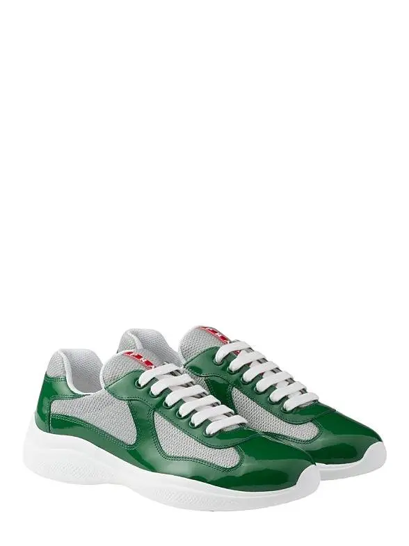 Prada America's Cup Sneakers Patent Leather And Technical Fabric - Green