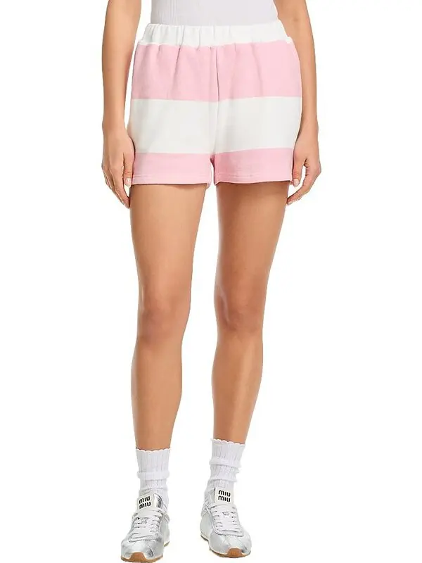 Vintage Havana Striped Terry Shorts - Pink
