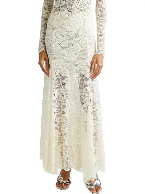 Rabanne Scalloped Lace Maxi Skirt - Ivory