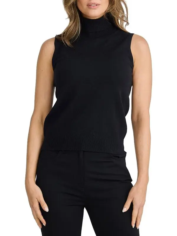 BRAVE+TRUE Sleeveless Turtleneck Sweater - Black
