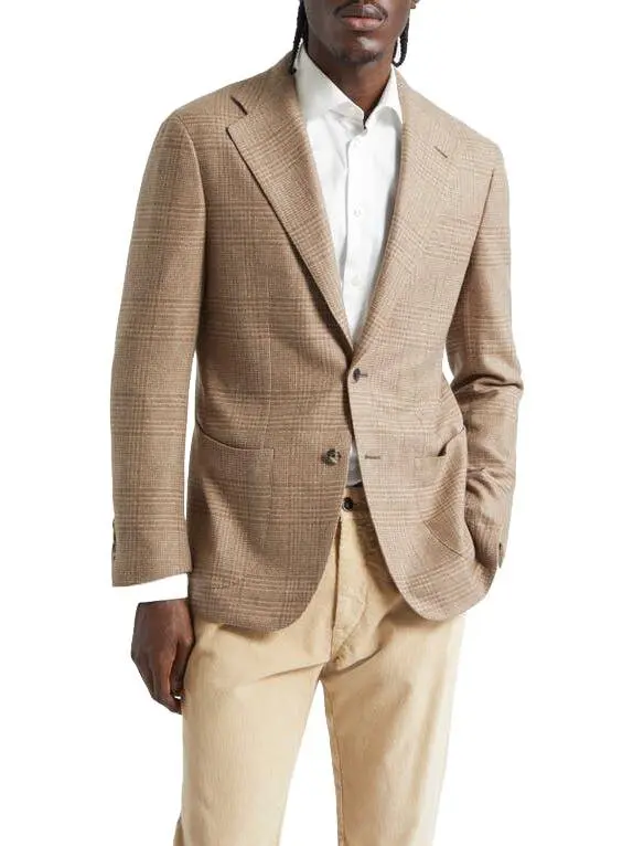 Thom Sweeney Unstructured Plaid Cashmere Sport Coat - Oat Pow
