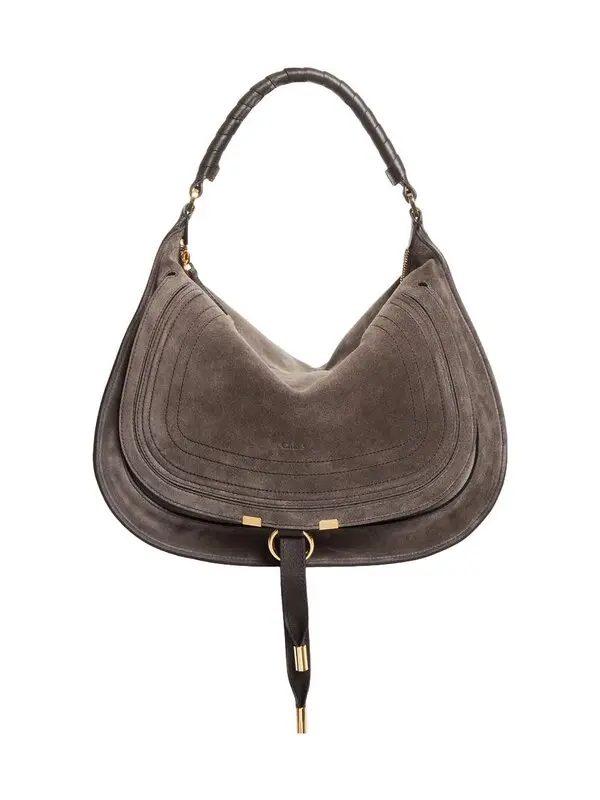 Chloé Medium Marcie Suede Shoulder Bag - Kohl Brown
