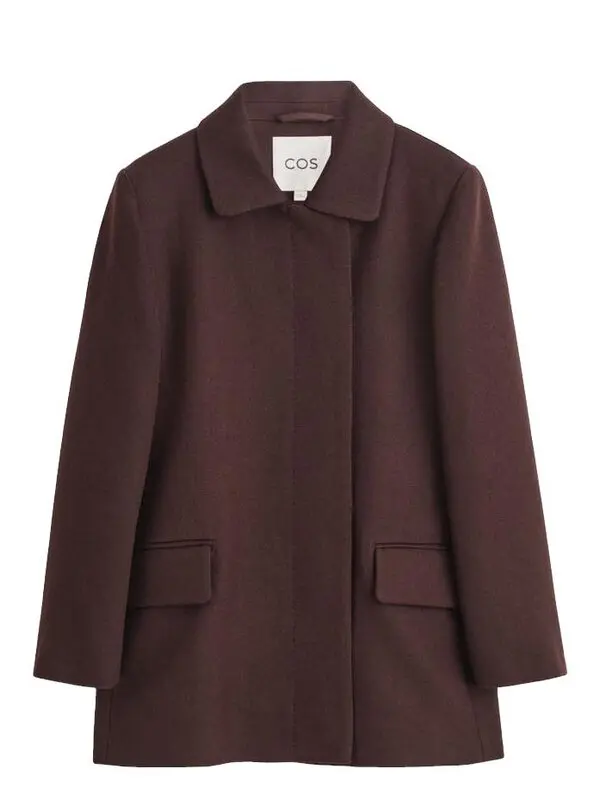 Cos Tailored Wool-blend Jacket - Brown