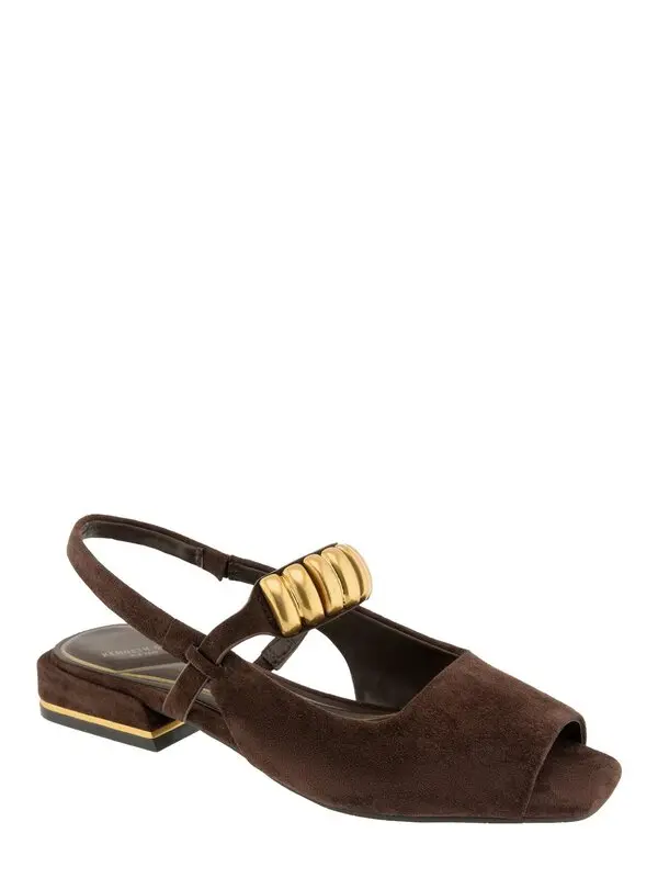 KENNETH COLE Illia Slingback Sandal - Chocolate Suede