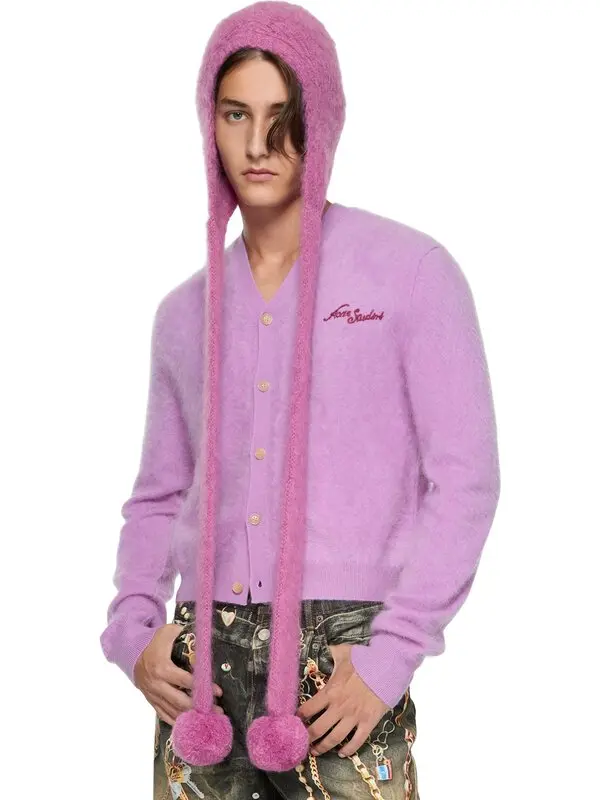 Acne Studios Cashmere Year Of The Horse Cardigan - Pink,purple