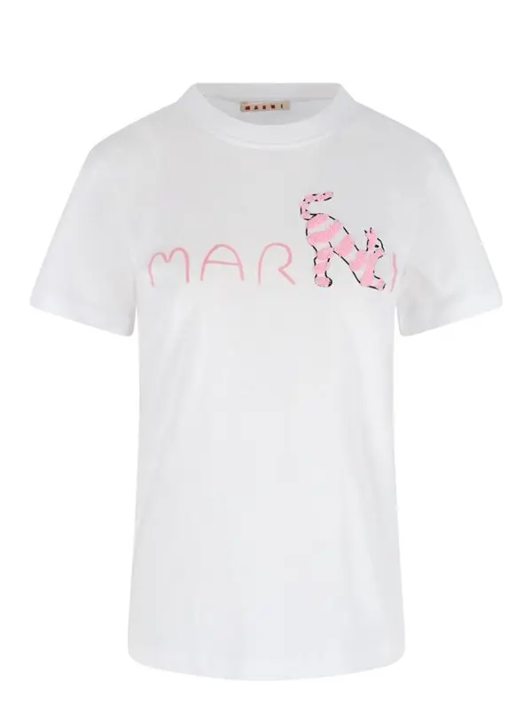Marni Animal Alphabet Logo T-shirt - White