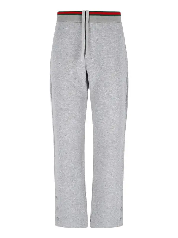 Gucci Cotton Track Pants - Gray