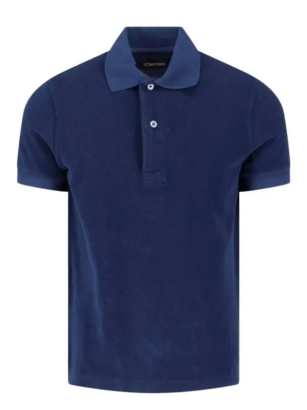 TOM FORD Button Polo Shirt - Blue