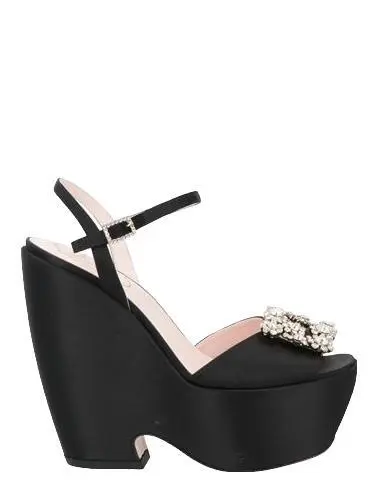ROGER VIVIER Sandals With Appliqués And Crystals - Black
