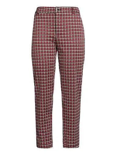 LIU •JO Tapered Houndstooth Pants - Red