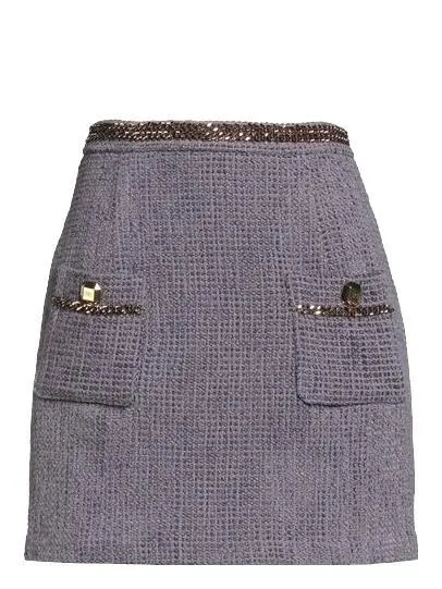 Elisabetta Franchi Mini Flared Tweed Skirt - Purple
