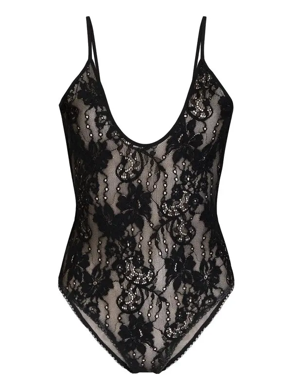 Zimmermann Stretchlace Bodysuit - Black
