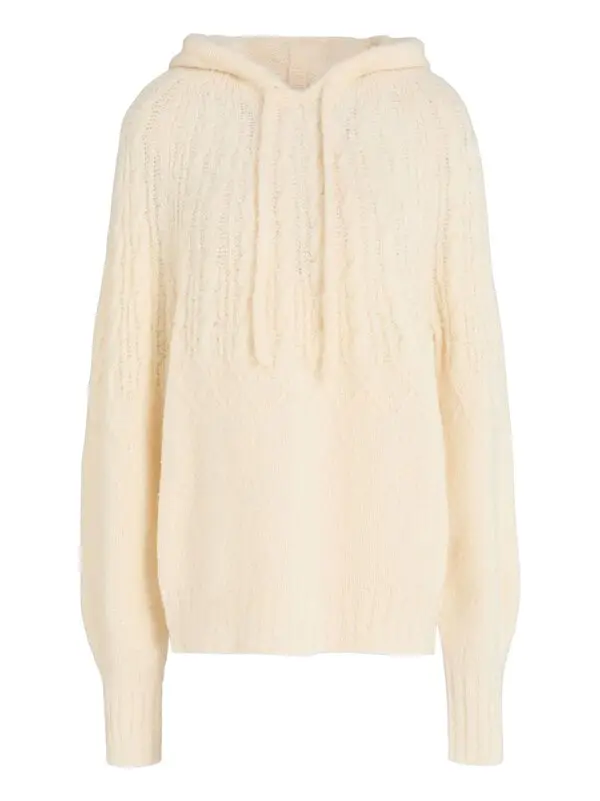 Guest In Residence Cable-knit Merino Wool-blend Hoodie - Cream