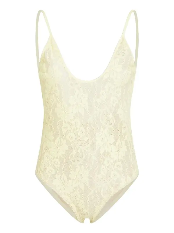 Zimmermann Stretch-lace Bodysuit - Pastel Yellow