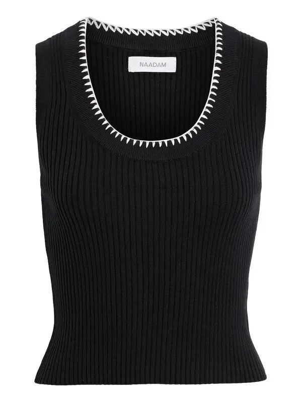 Naadam Ribbed Cotton And Cashmere-blend Top - Black