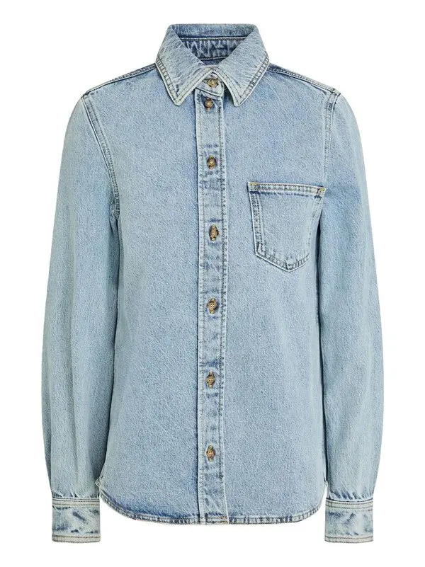 TOTEME Acid Wash Denim Shirt - Light Denim
