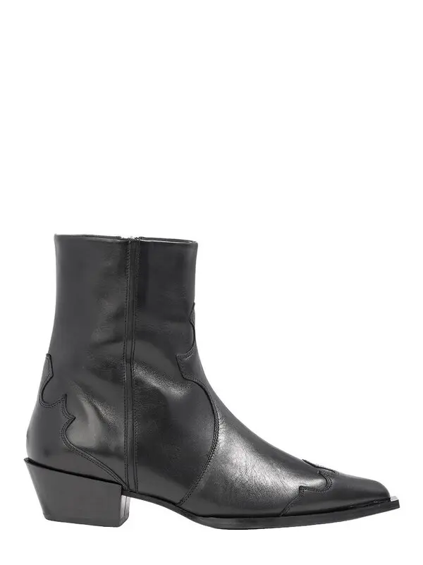 AeydĒ Hester Leather Cowboy Boots - Black
