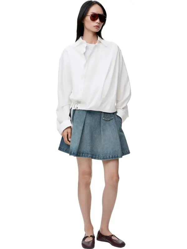 Loewe Draped Cotton Shirt - White