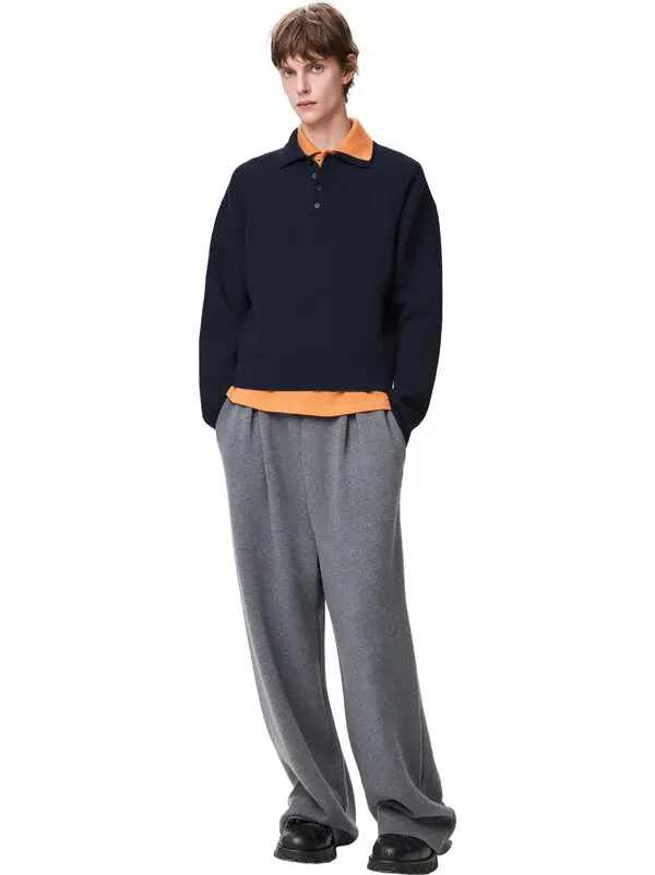 Loewe Polo Sweater In Wool - Navy Blue