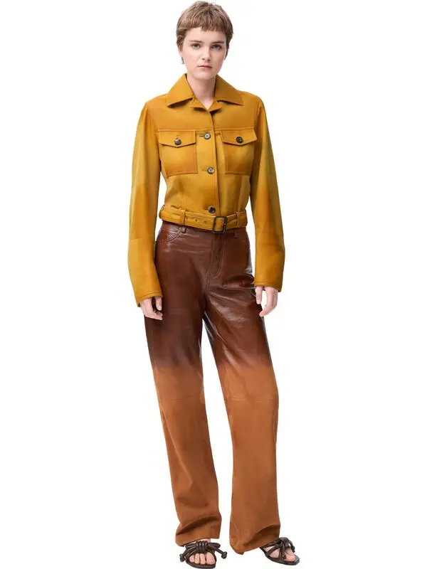 Loewe Suede Lambskin Trousers - Toffee