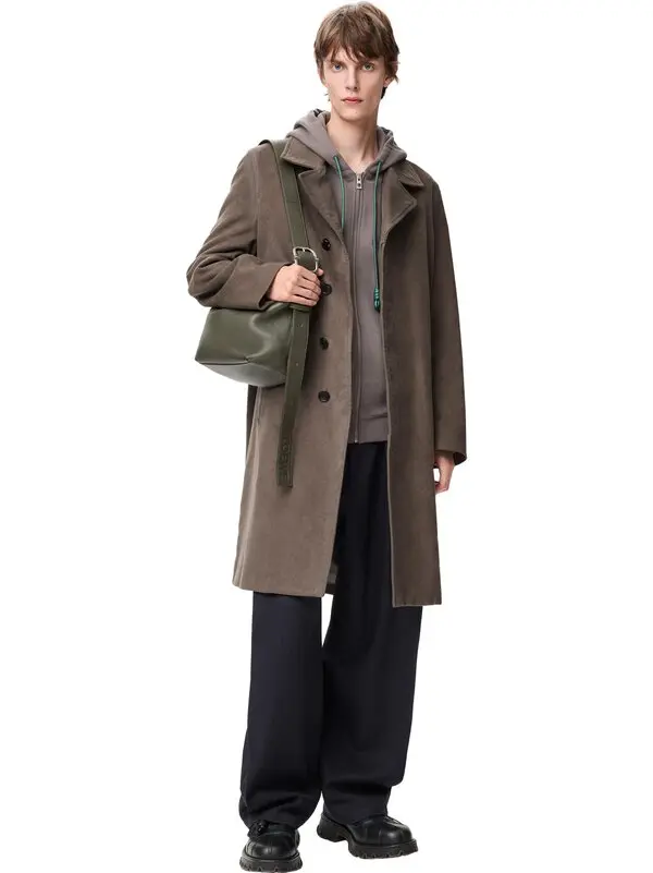 Loewe Cotton Blend Coat - Khaki Brown