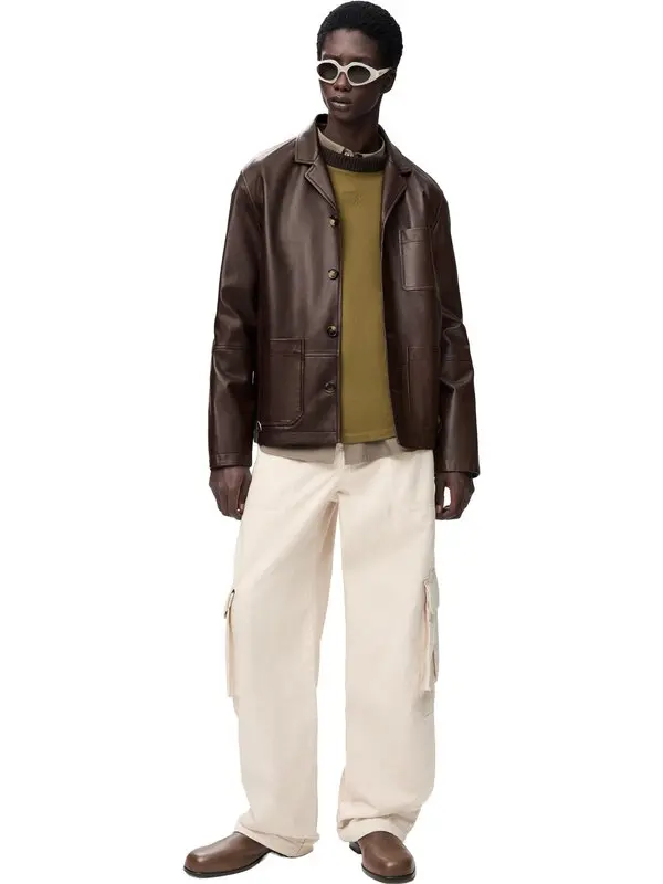 Loewe Nappa Lambskin Workwear Jacket - Dark Chocolate