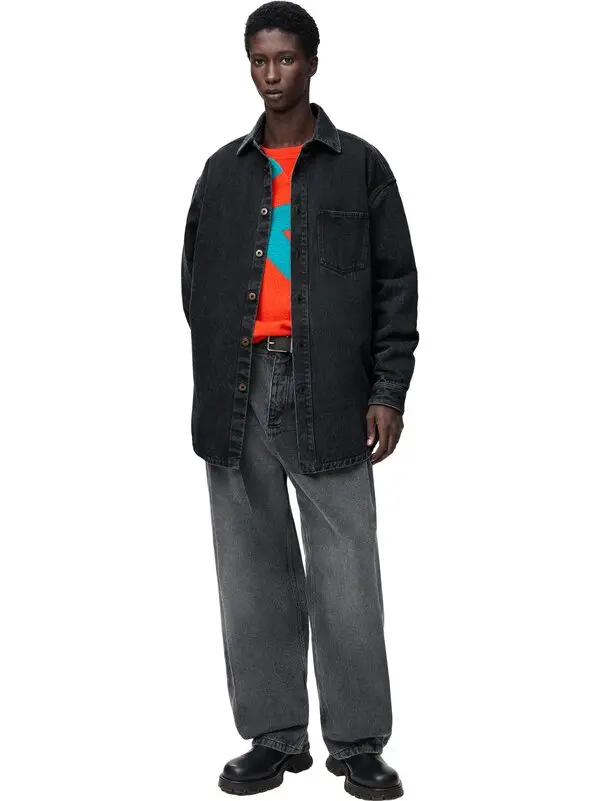 Loewe Anagram Overshirt In Denim - Black