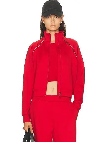 Beyond Yoga In The Flow Bomber Jacket - Holly Red