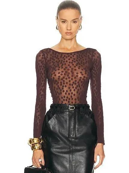 Wolford Sweet Dots String Bodysuit - Wild Plum