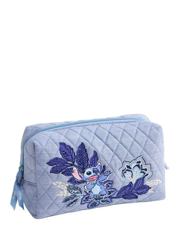 VERA BRADLEY Disney Stitch Leafy Blooms Cosmetic Bag - Blue