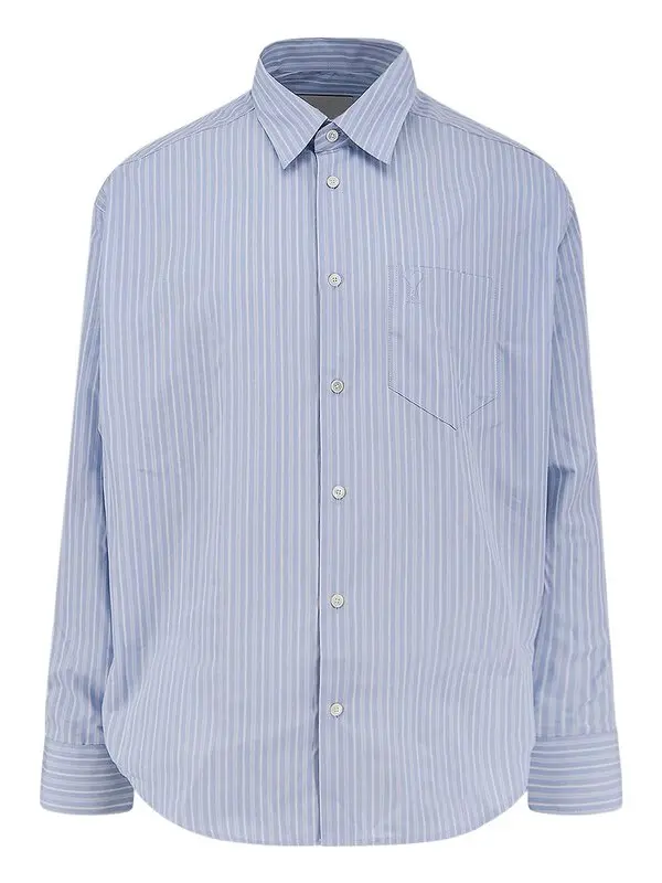 Ami Striped Cotton Shirt - Blue